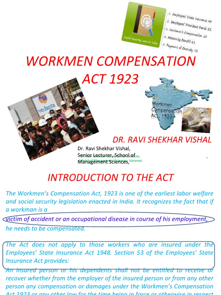 Workmen Compensation Act 1923 PDF | PDF | Private Law | Government
