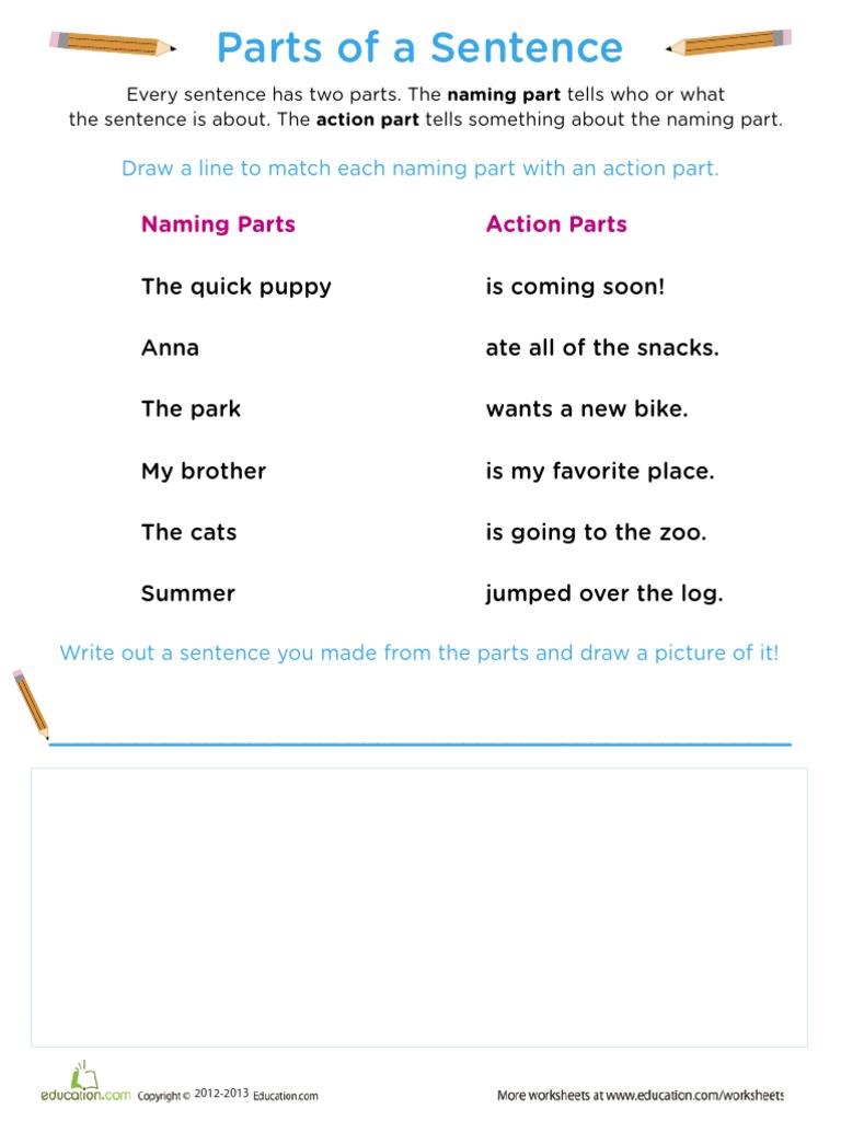 Beginning Grammar Parts Sentence | PDF