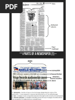 Parts of A Newspaper and Headline Writing | PDF | Newspaper And Magazine