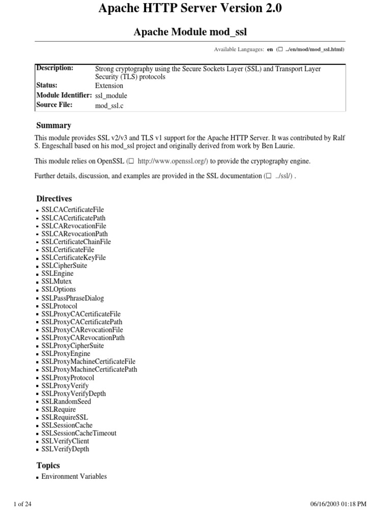 Apache SSL | PDF | Transport Layer Security | Public Key Cryptography