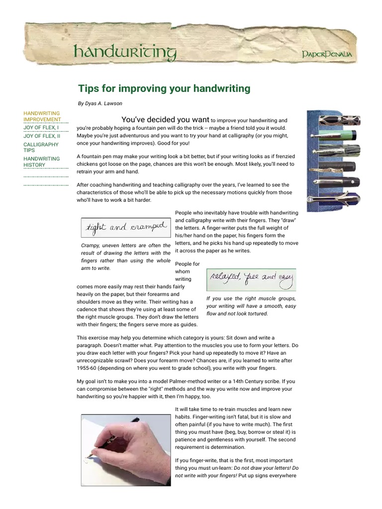 Handwriting Tips | PDF | Arm | Shoulder
