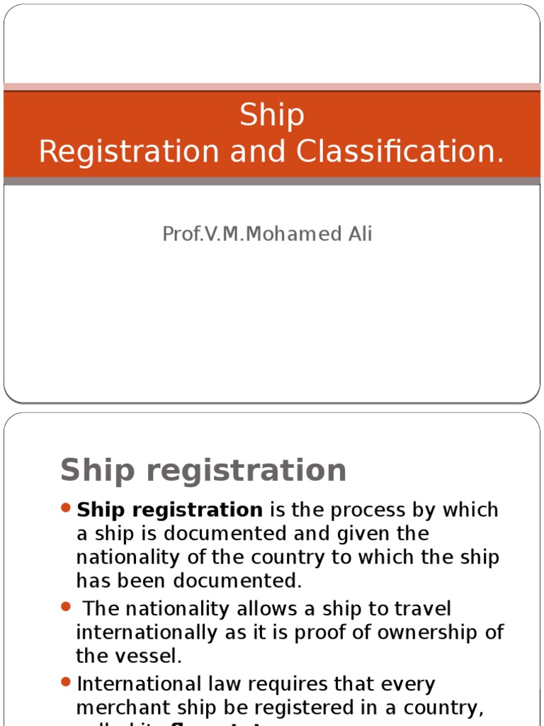 Ship Registration and Classification Overview | PDF | Shipping | Water ...