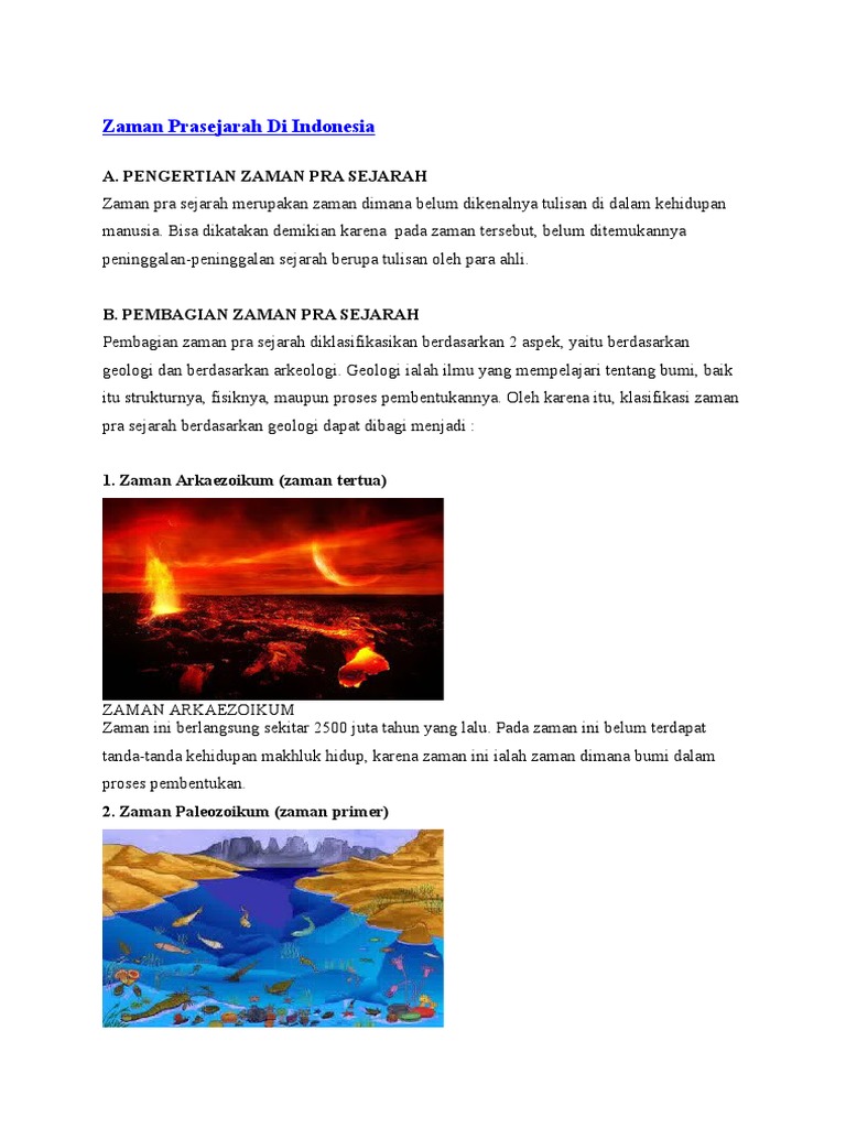 Zaman Prasejarah Di Indonesia | PDF