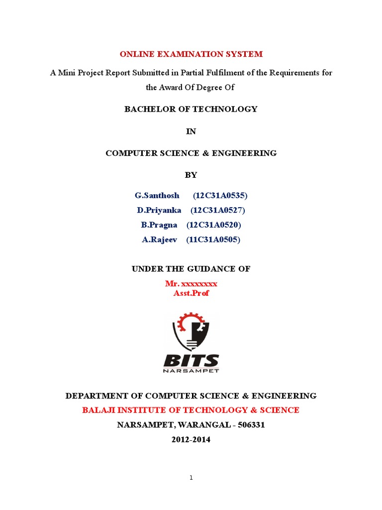 Online Examination Documentation Pdf Software Engineering