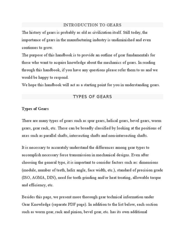 Introduction To Gears | PDF | Gear | Kinematics