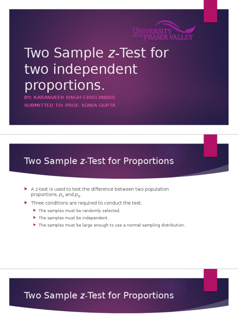 Z-Test For Two Independent Proportions | PDF | Null Hypothesis ...