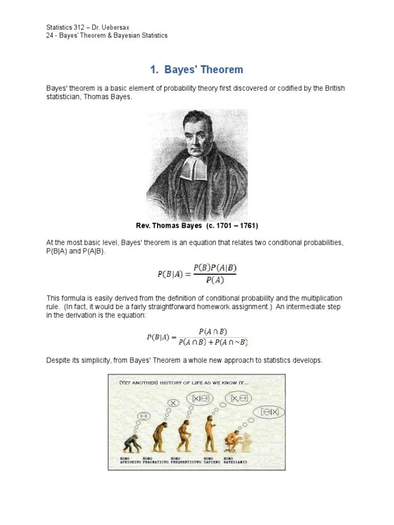 24 - Bayes Theorem & Bayesian Statistics | PDF | Hypothesis | Bayesian Inference