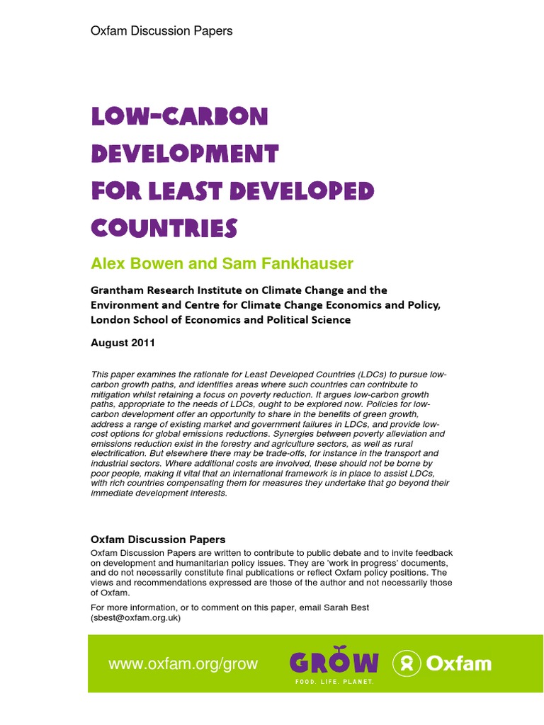Low-Carbon Development for LDCs | PDF | Low Carbon Economy | Climate ...