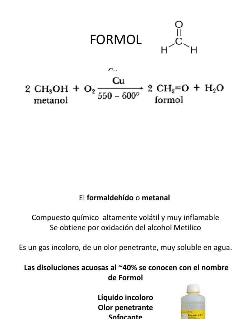 Formol | PDF | Formaldehído | Sustancias químicas