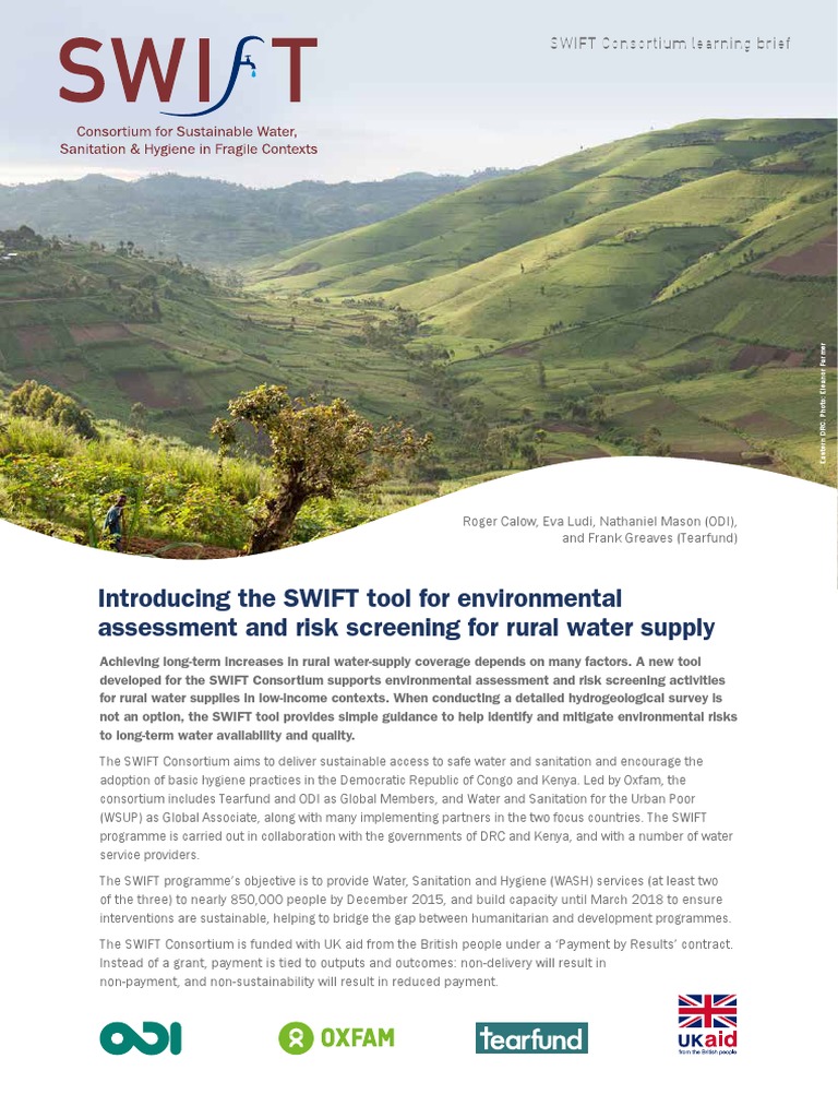 Introducing The SWIFT Tool For Environmental Assessment and Risk ...