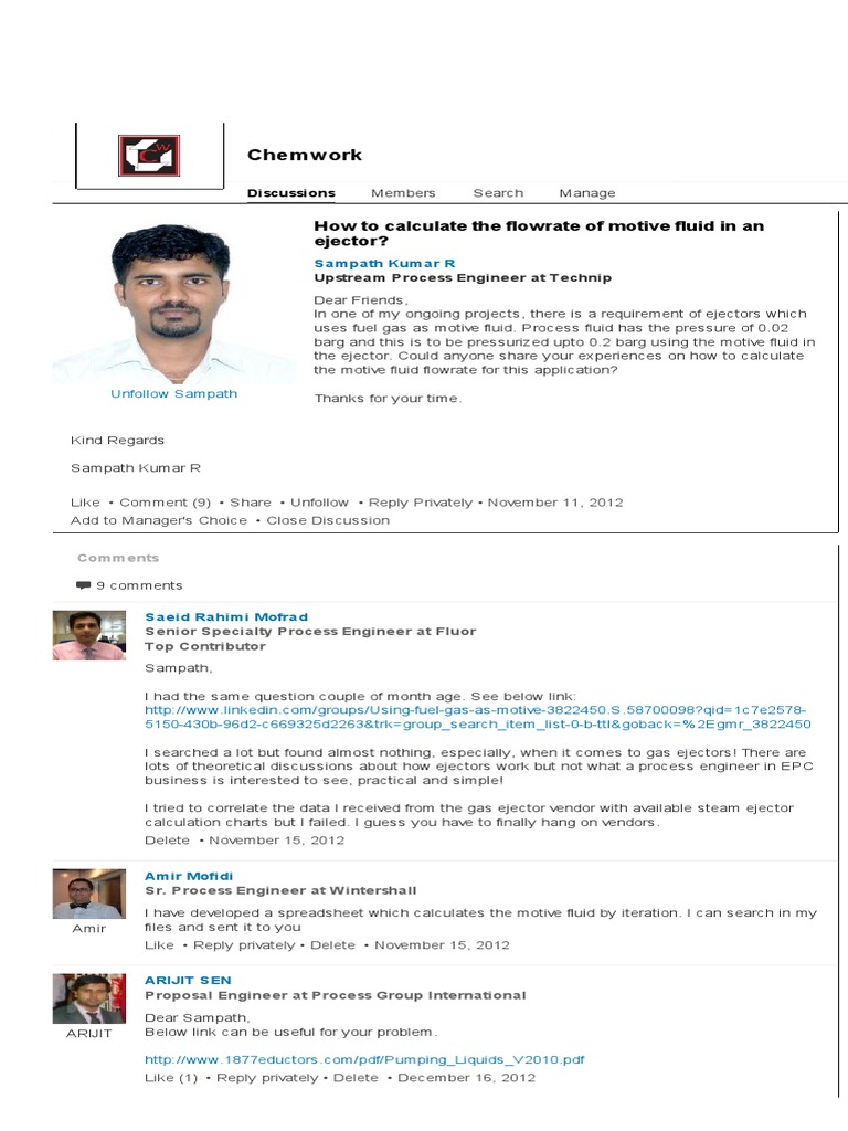 How To Calculate The Flowrate of Motive Fluid in An Ejector PDF | PDF ...