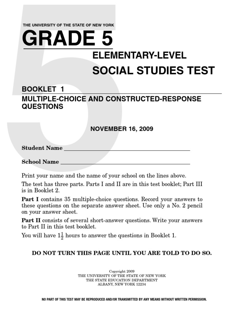 Nov 2009 Grade 5 Social Studies Test | PDF | Iroquois | United States ...