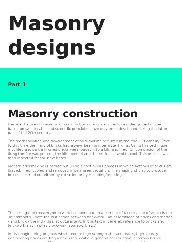 Masonry 1 | PDF | Brick | Masonry
