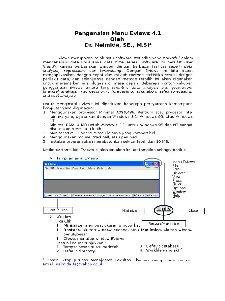 Panduan Dasar Menggunakan Eviews | PDF | Metode & Bahan Ajar