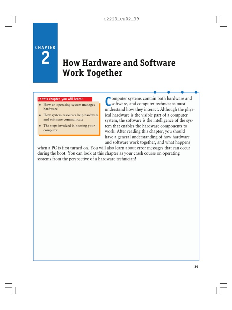 Chapter 2 How Hardware and Software Work Together PDF | PDF | Operating ...