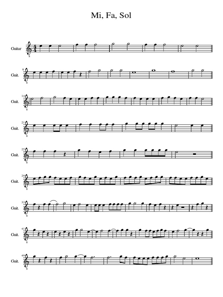 Easy Mi Fa Sol Guitar Songs | PDF