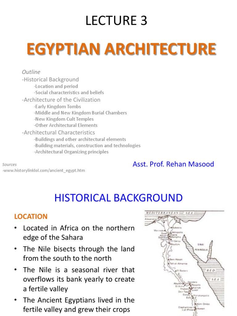 LECTURE 3 Egyptian Architecture | PDF | Ancient Egypt | Egyptian Pyramids