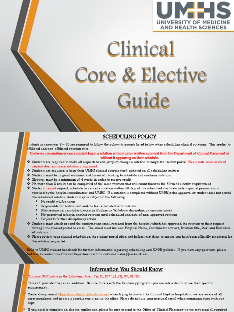 Clinical Elective Guide | Download Free PDF | Pediatrics | Family Medicine