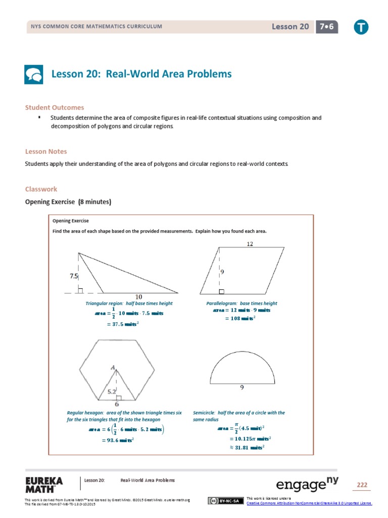 Math g7 m6 Topic D Lesson 20 Teacher | Download Free PDF | Common Core ...