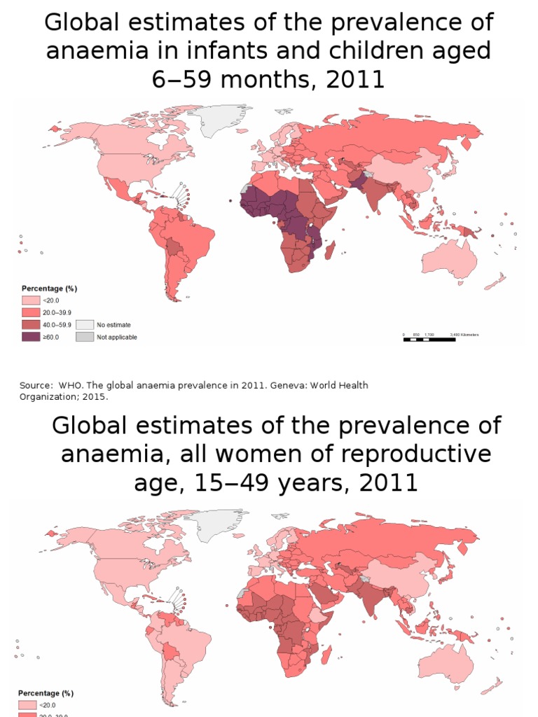 Global Prevalence Anaemia 2011 Maps