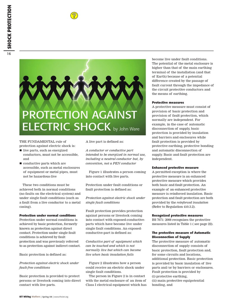 Protection Against Electric Shock: by John Ware | Download Free PDF ...