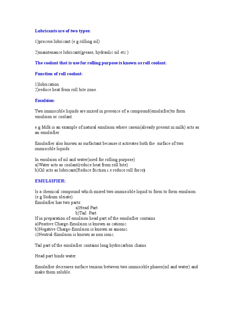 Lubricant | PDF | Emulsion | Lubricant