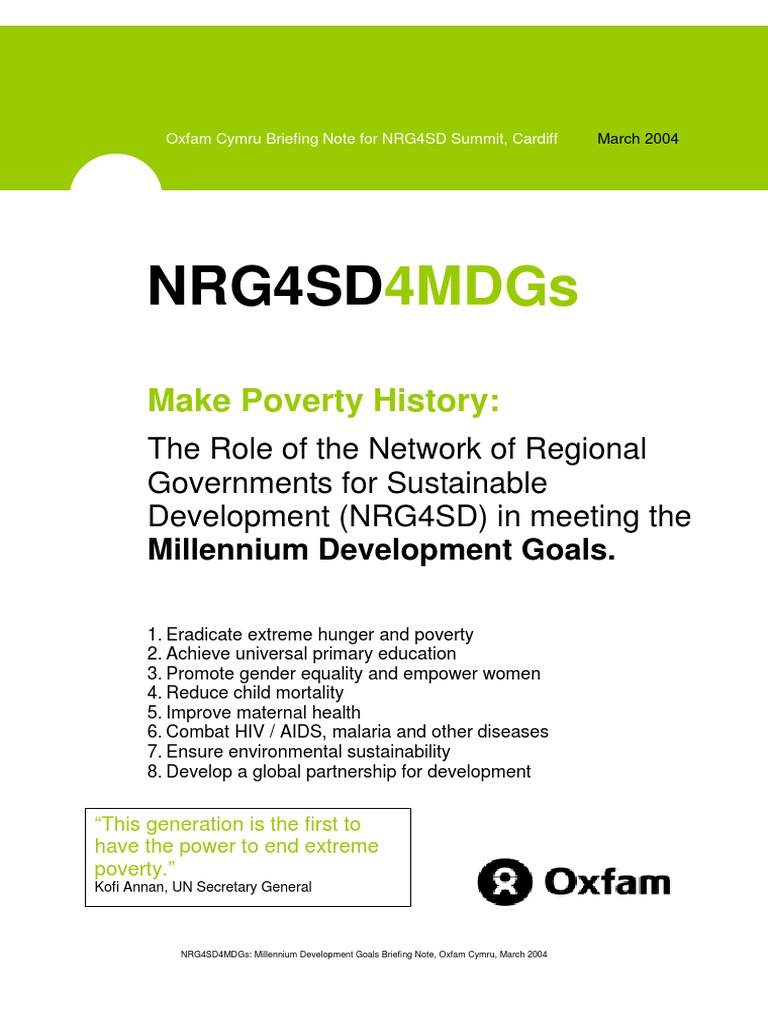 Regional Govts & MDG Commitment | PDF | Millennium Development Goals ...
