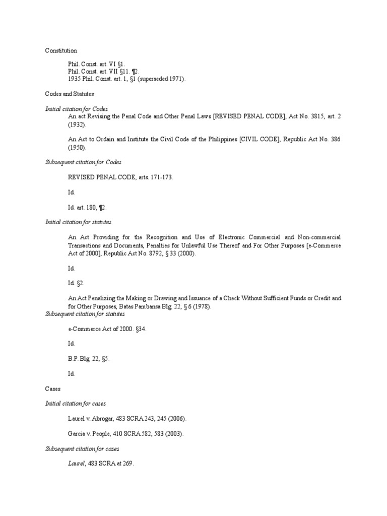 Initial Citation For Codes | PDF