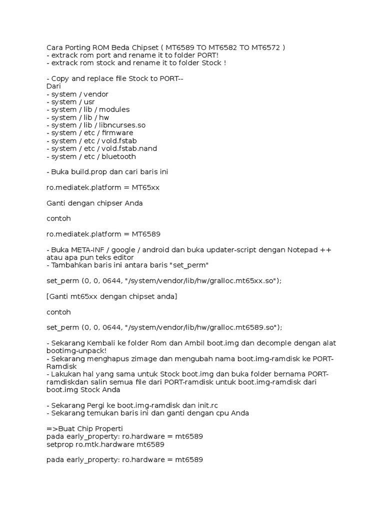 Panduan Porting ROM Android Chipset | PDF
