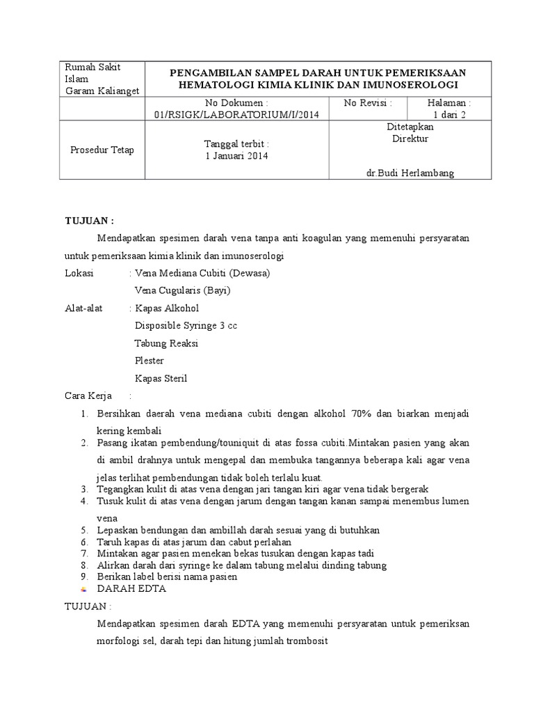 SOP Laboratorium | PDF