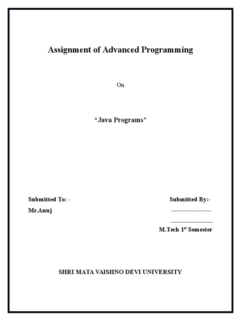 Assignment Of Advanced Programming Pdf String Computer Science Thread Computing 1742
