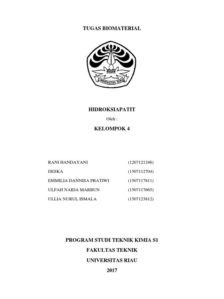 Hidroksiapatit Metode Spray Drying | PDF