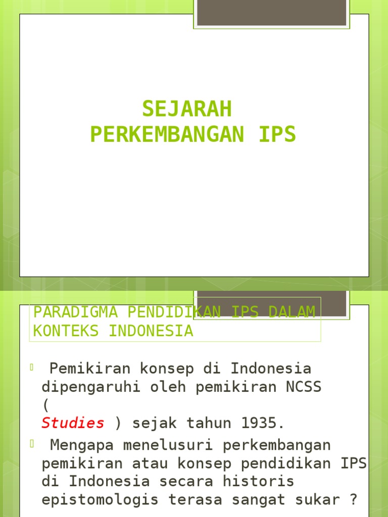 Sejarah Perkembangan IPS di Indonesia | PDF