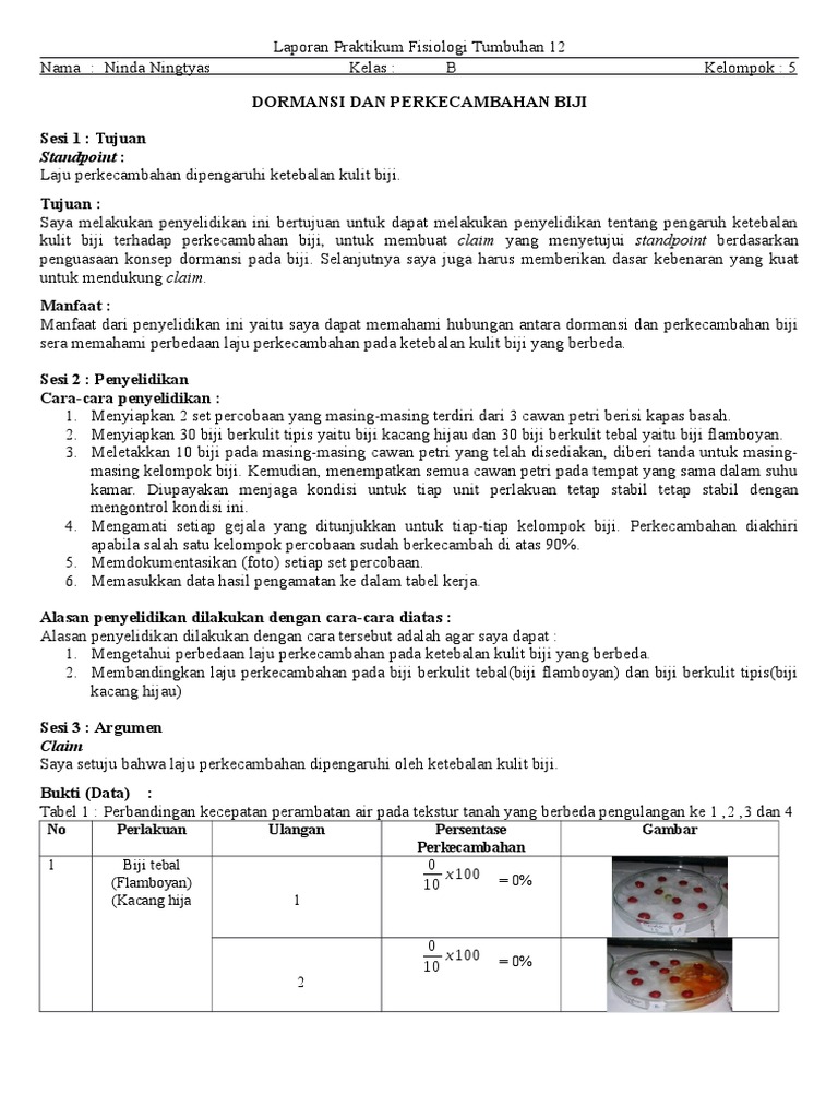 Laporan Fistum 12 Dormansi | PDF