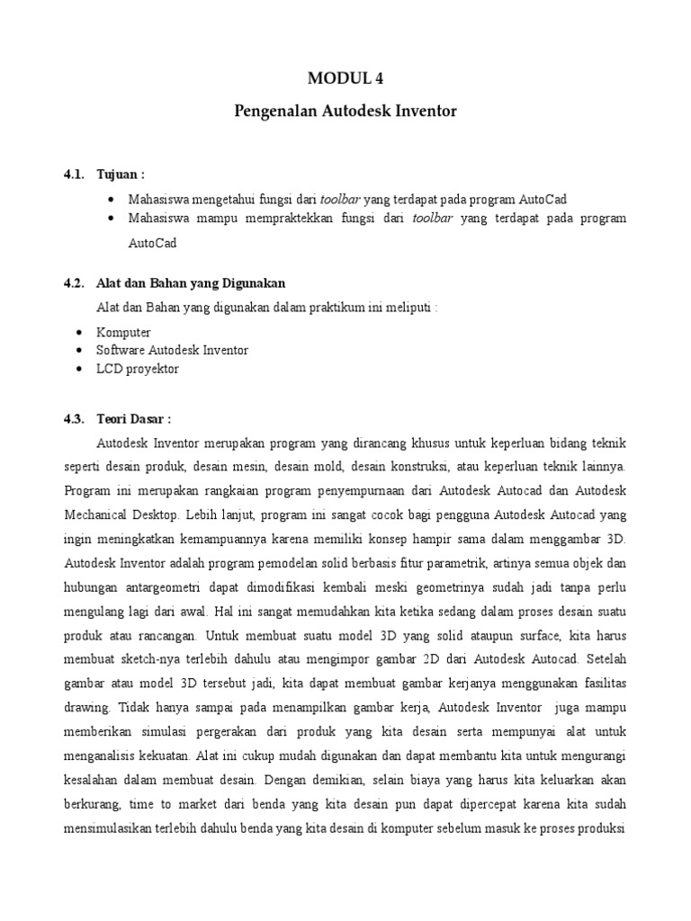MODUL 4 (Inventor) | PDF