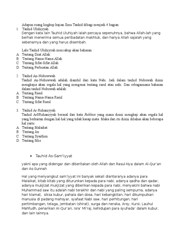 Sejarah dan Konsep Ilmu Tauhid | PDF | Filsafat | Agama & Spiritualitas