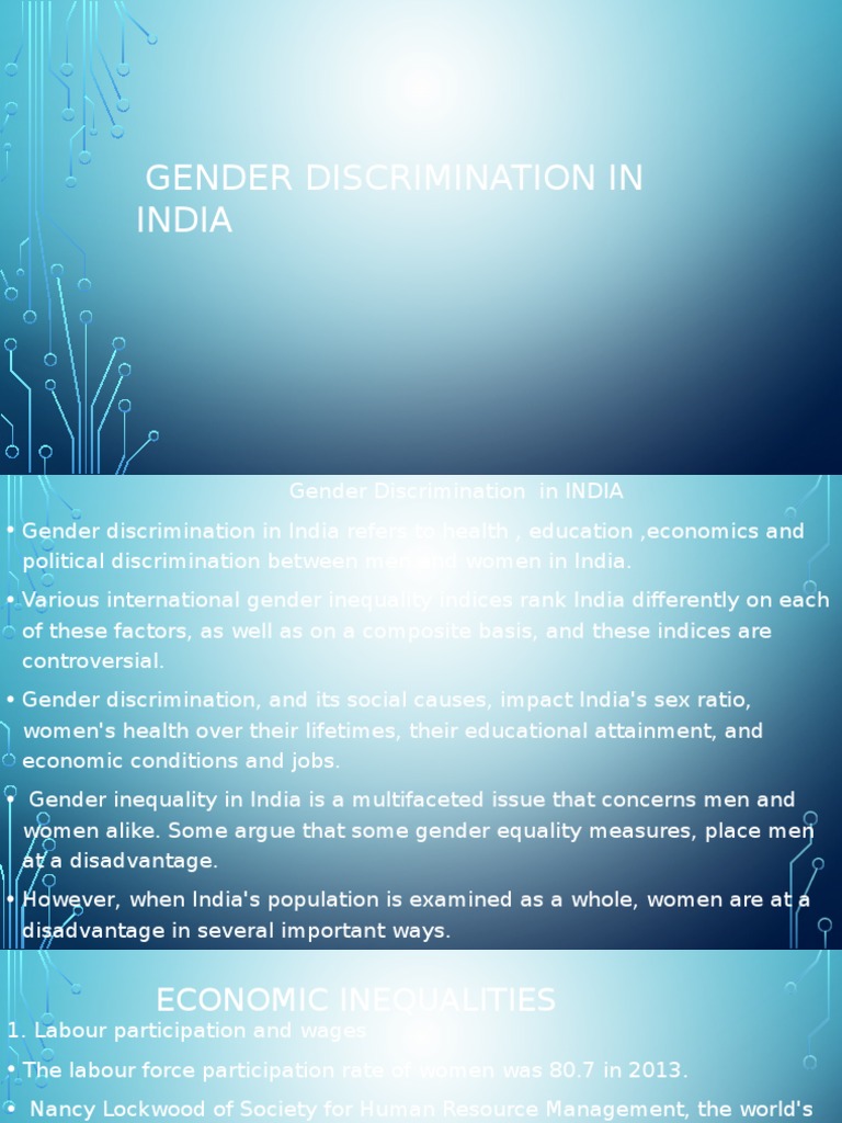 Gender Discrimination in India | PDF | Gender Inequality | Gender Studies