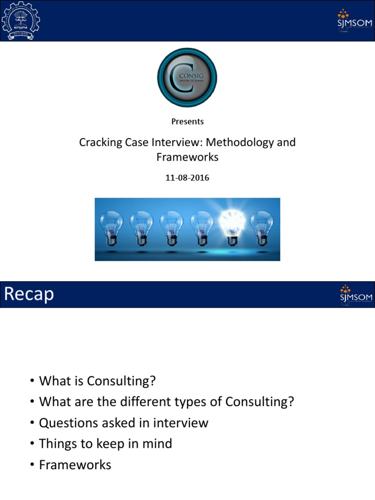 Case Interview Frameworks - Consig - SJMSOM IIT Bombay PDF | PDF | Strategic Management | Profit ...