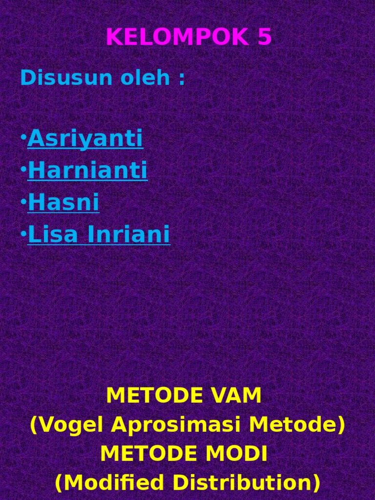 Metode Vam Dan Modi | PDF