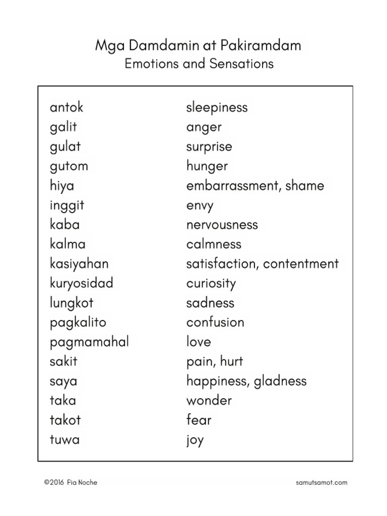 Mga Damdamin at Pakiramdam | PDF
