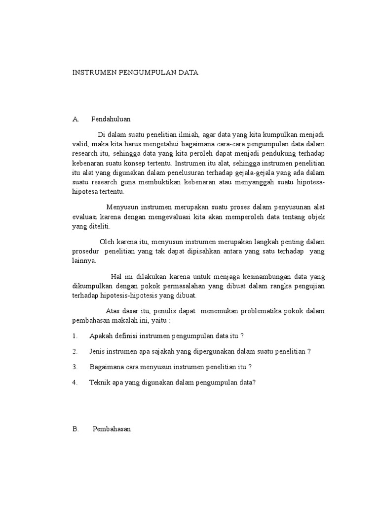 Instrumen Pengumpulan Data | PDF | Sains & Matematika
