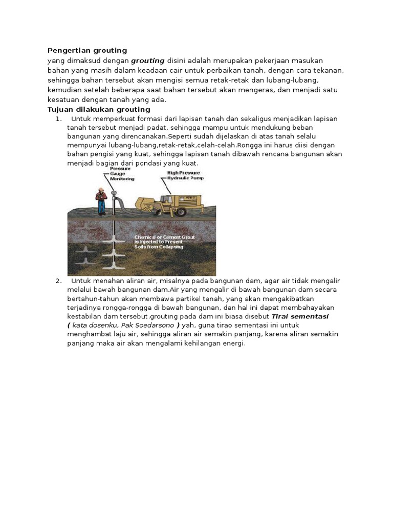 Proses dan Arti Grouting dalam Konstruksi | PDF | Griya & Taman | Sains ...
