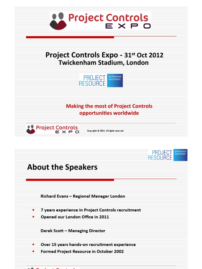 Project Controls Expo - : 31 Oct 2012 Twickenham Stadium, London | PDF ...