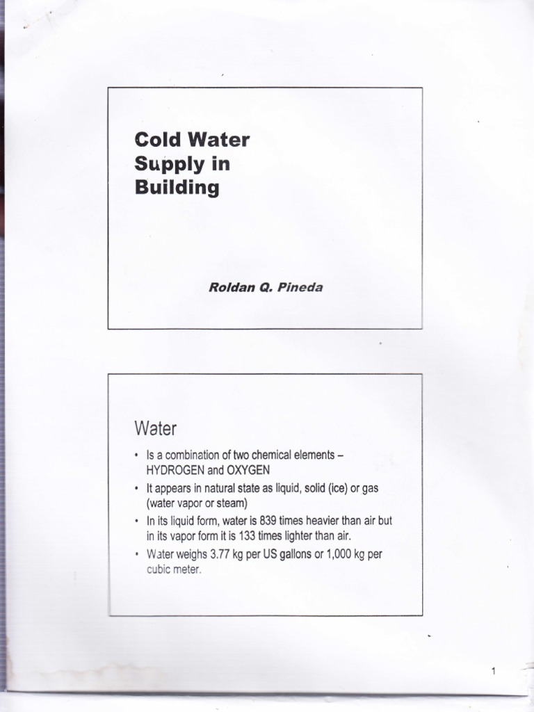 Cold Water Supply | PDF | Valve | Lead