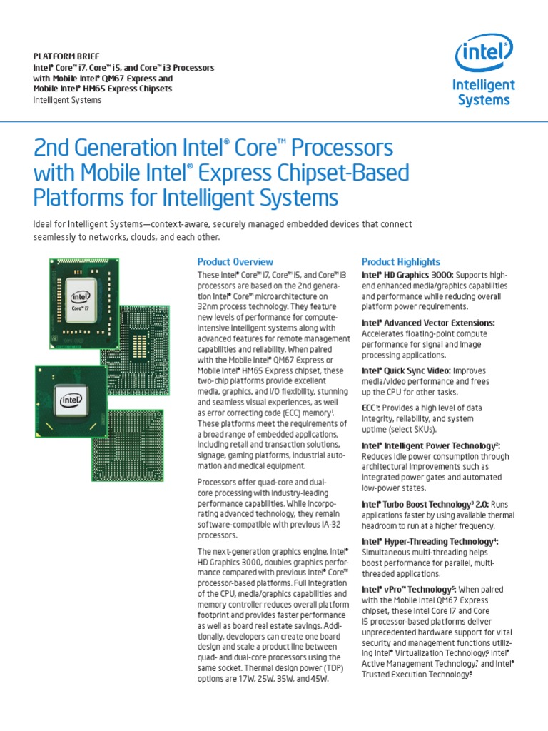 Core Mobile qm67 hm65 Platform Brief PDF | PDF | Multi Core Processor ...