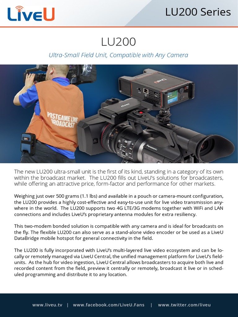 Ultra-Small LU200: Versatile Live Video Unit | PDF | High Speed Packet ...