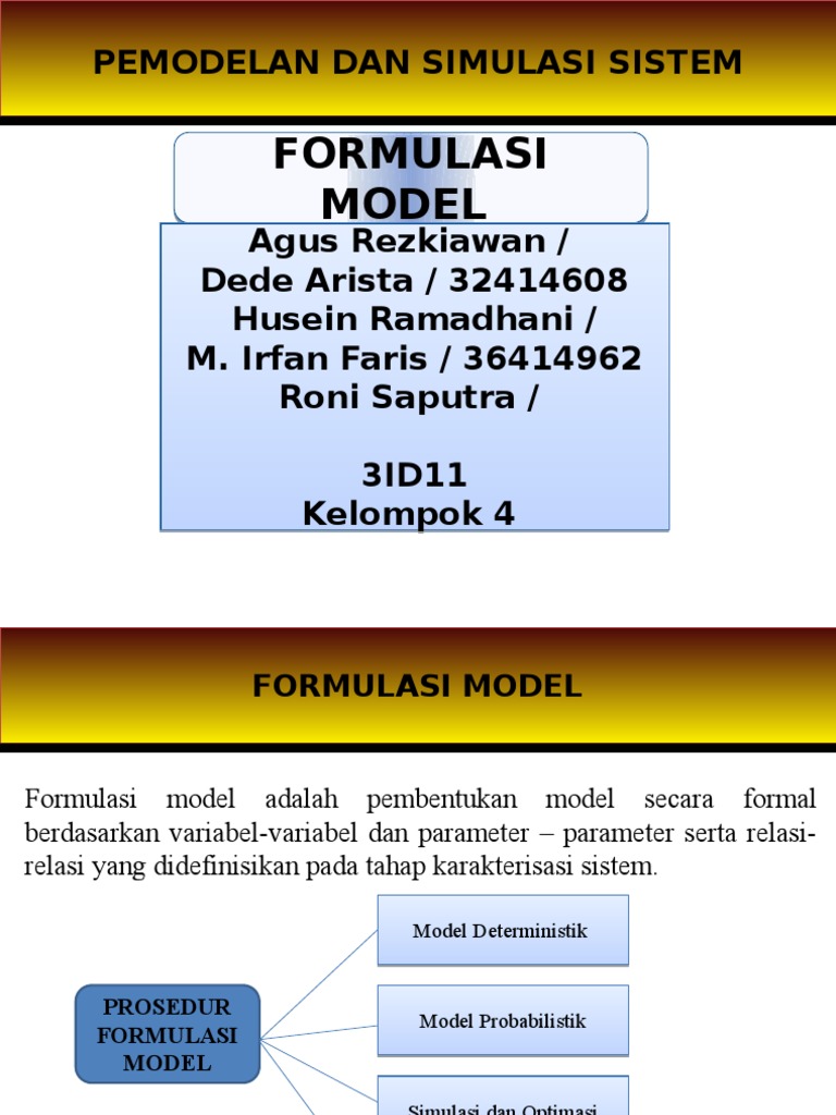 Formulasi Model Kelompok 4 3id11 | PDF | Komputer