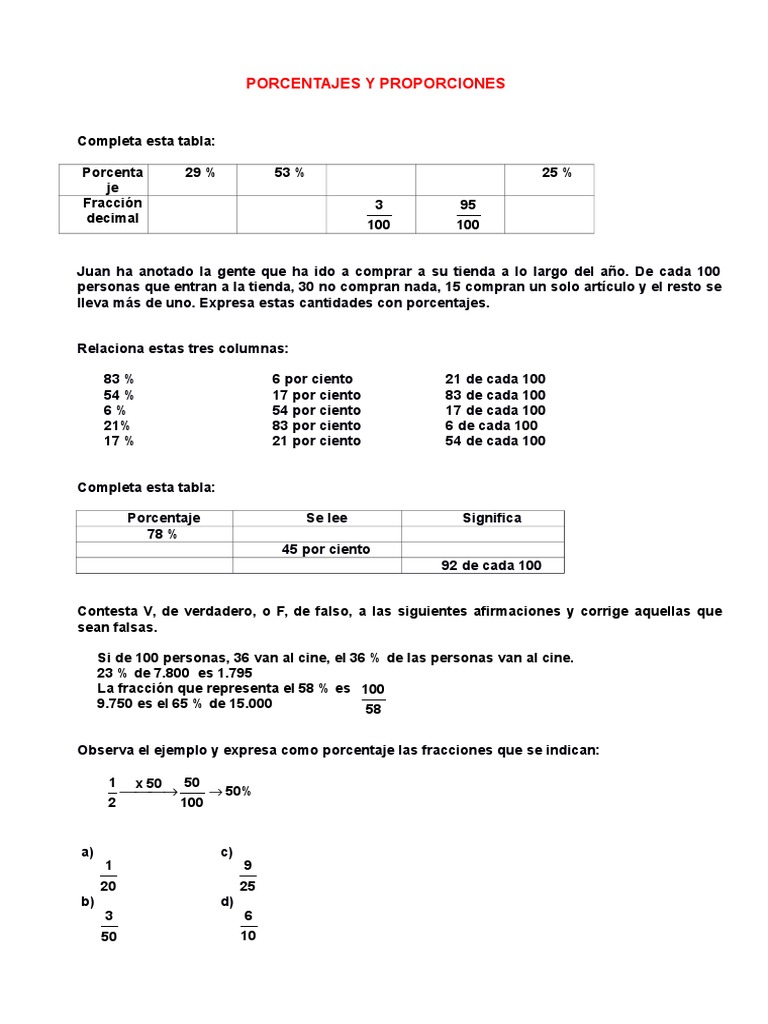 6 Primaria Porcentajes | PDF | Porcentaje | Euro