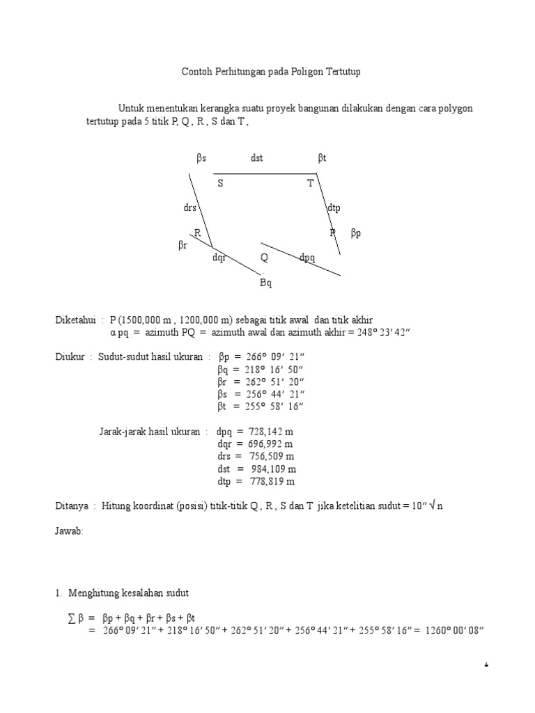 Hitungan Poligon Tertutup | PDF