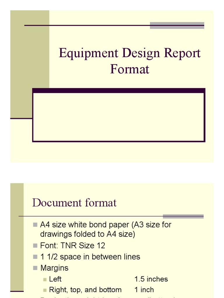 01 Equipment Design Report Format | PDF | Specification (Technical ...